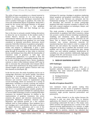 Modeling and Simulation Graphene based Nano FET : A Review | PDF