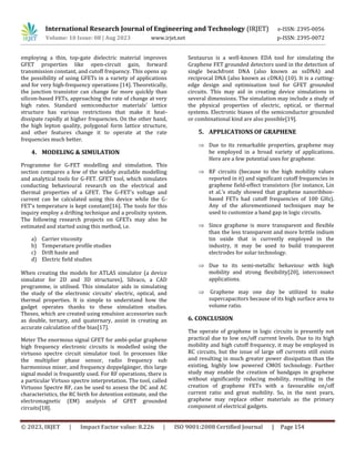 Modeling and Simulation Graphene based Nano FET : A Review | PDF