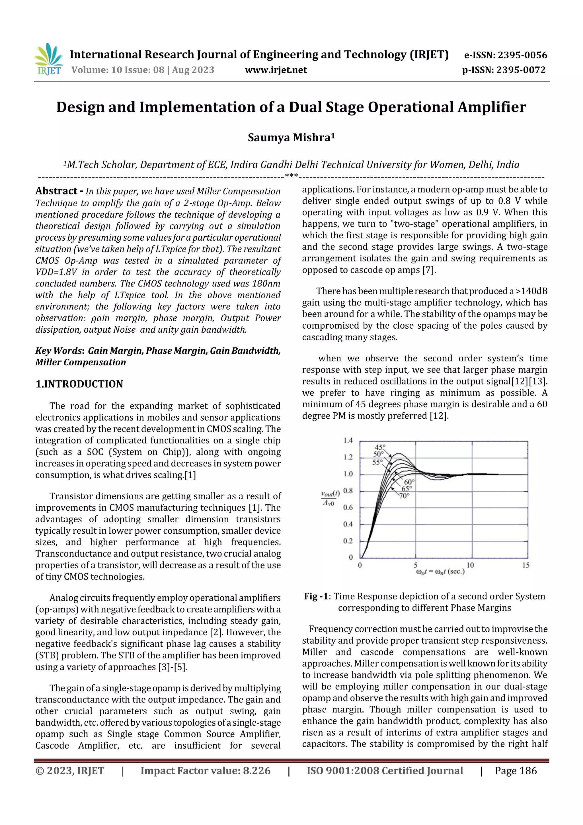 Design and Implementation of a Dual Stage Operational Amplifier | PDF