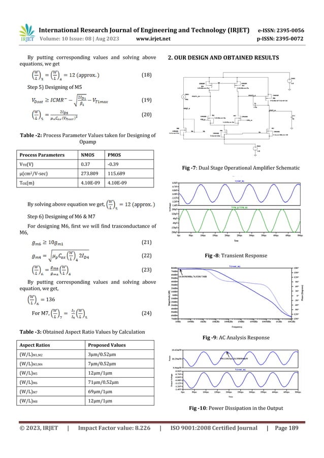 Design and Implementation of a Dual Stage Operational Amplifier | PDF