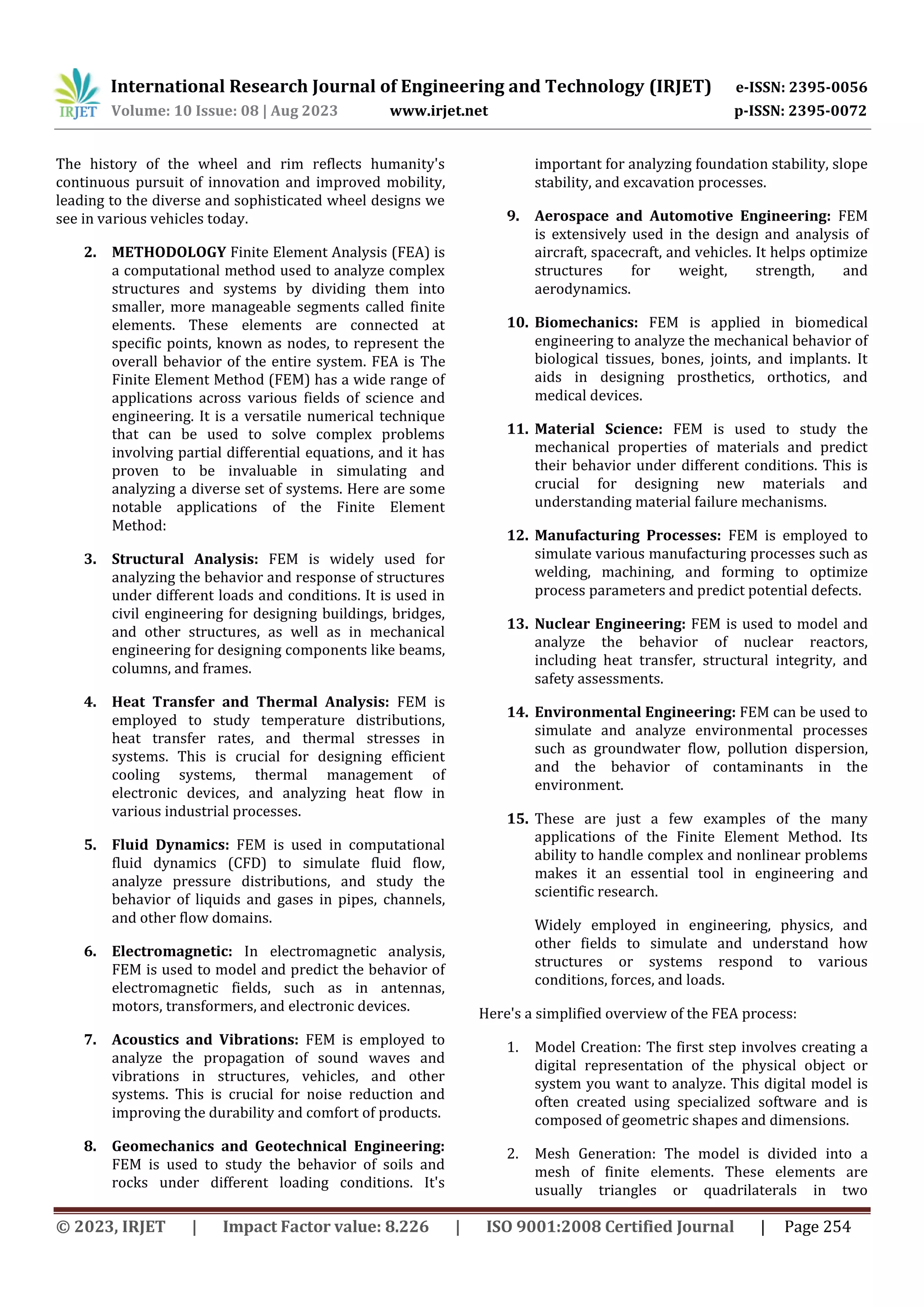 Design And Analysis Of Wheel Rim Using Finite Element Method Pdf
