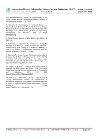 Design and Analysis of Wheel Rim Using Finite Element Method | PDF