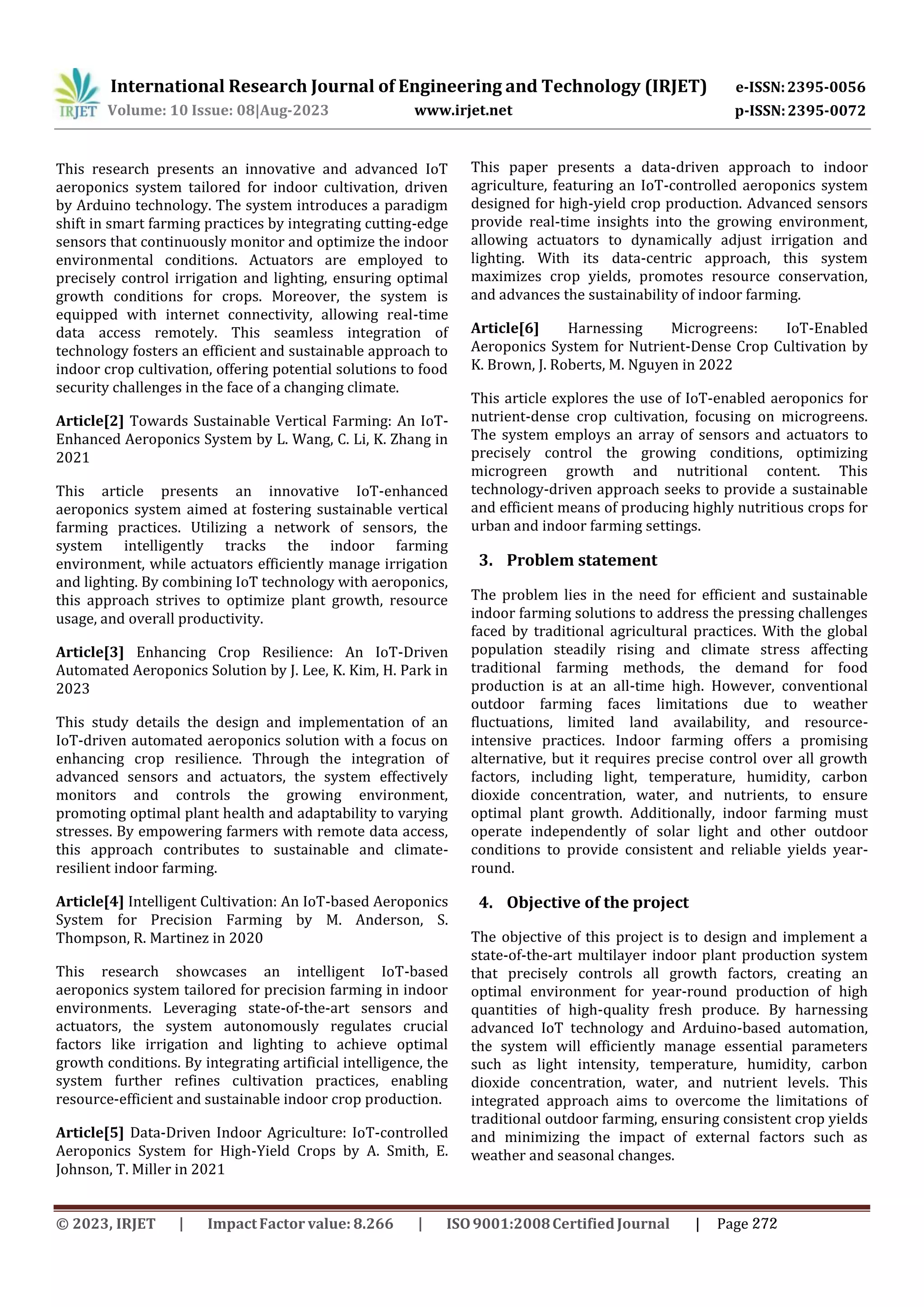Smart Cultivation: An Arduino-based IoT Aeroponics System for Indoor ...