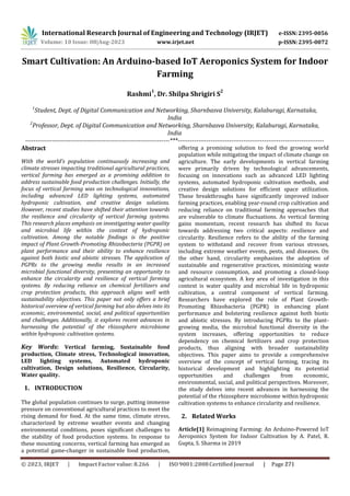 Smart Cultivation: An Arduino-based IoT Aeroponics System for Indoor Farming | PDF
