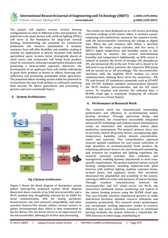 Smart Cultivation: An Arduino-based IoT Aeroponics System for Indoor ...