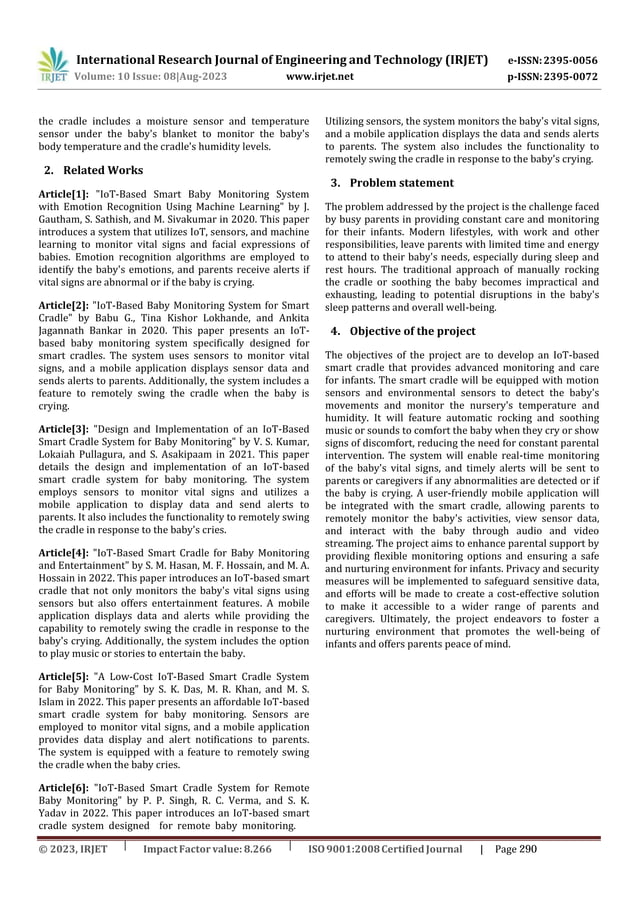 Enhanced Baby Monitoring: IoT-driven Smart Cradle System | PDF ...