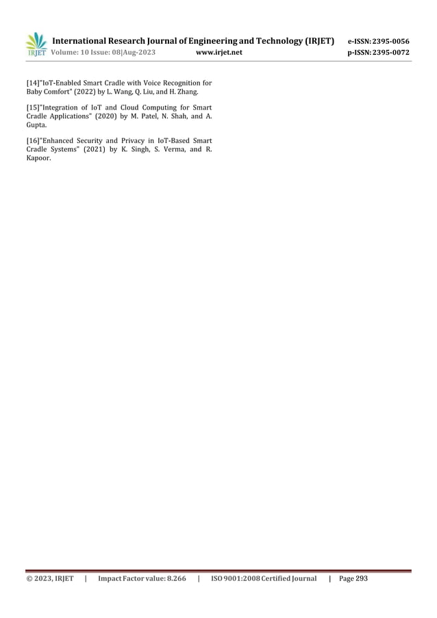 Enhanced Baby Monitoring: IoT-driven Smart Cradle System | PDF ...