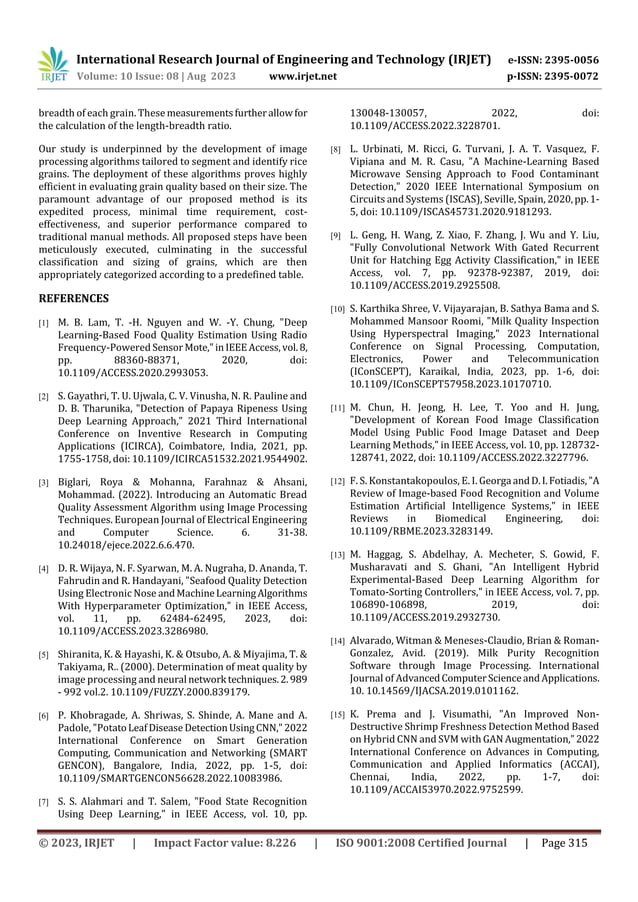 Quality Analysis and Classification of Rice Grains using Image ...