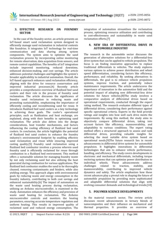 Multidisciplinary Engineering Innovations: From Conveyors to Propulsion to Sustainable Materials ...