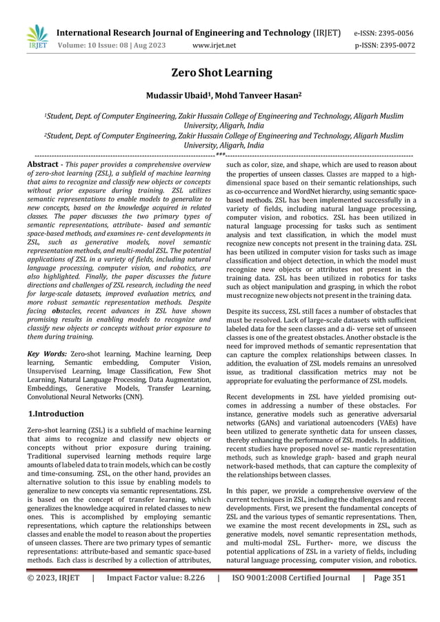 Zero Shot Learning | PDF