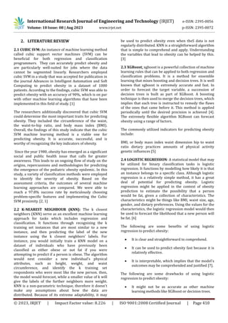 "Predictive Modelling for Overweight and Obesity: Harnessing Machine Learning Methods | PDF ...