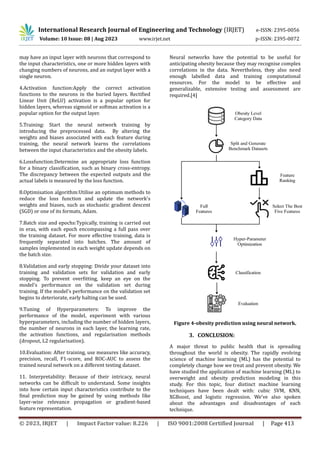 "Predictive Modelling for Overweight and Obesity: Harnessing Machine ...