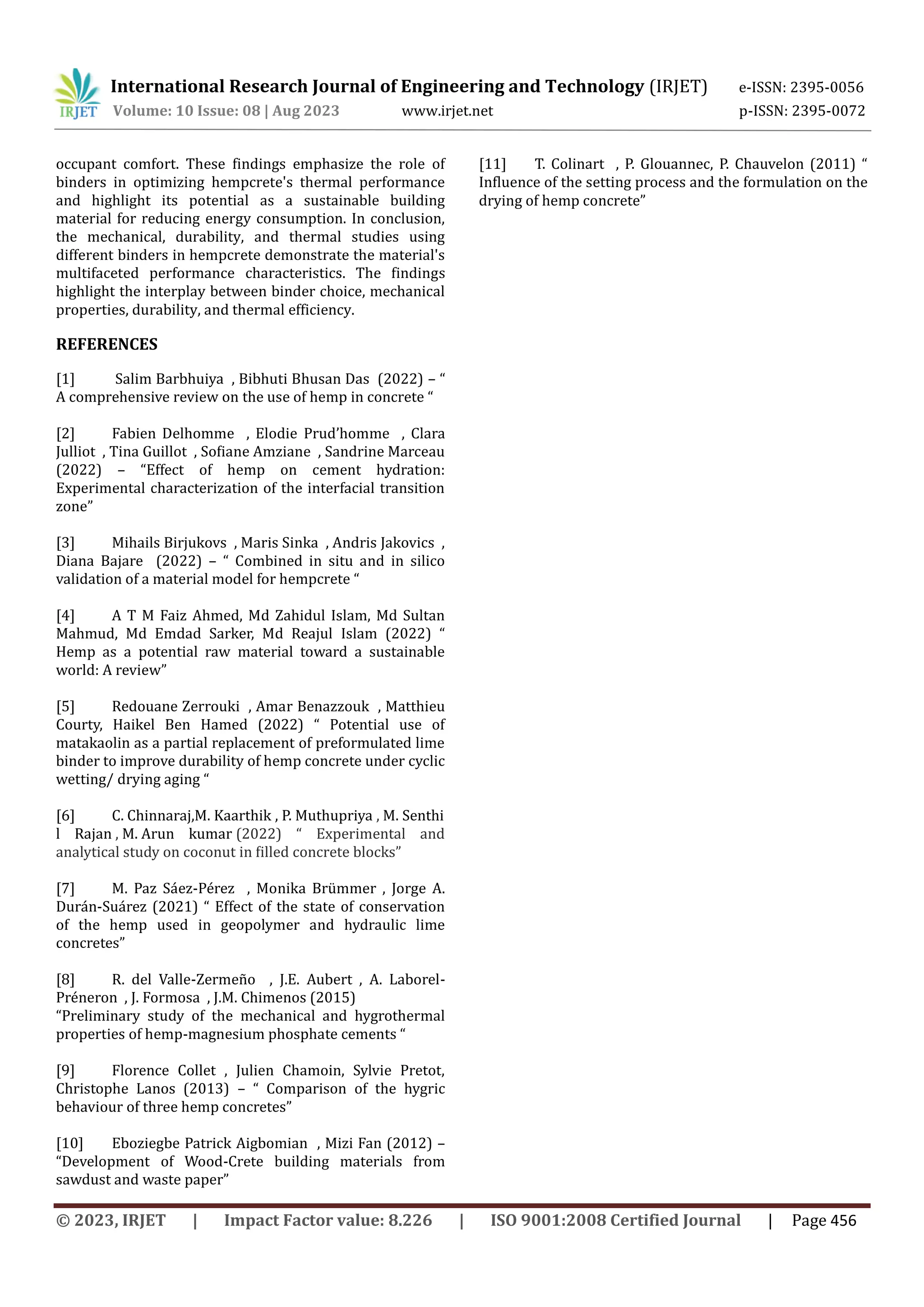 MECHANICAL, DURABILITY AND THERMAL STUDIES USING DIFFERENT BINDERS IN ...