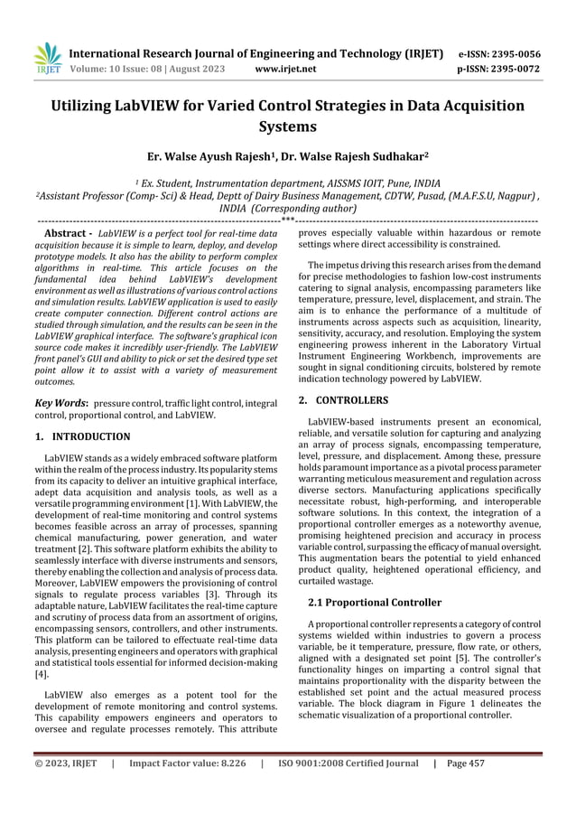 Utilizing LabVIEW for Varied Control Strategies in Data Acquisition ...