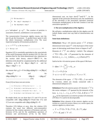 CONSTRUCTION OF NONASSOCIATIVE GRASSMANN ALGEBRA | PDF