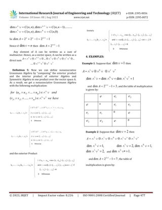 CONSTRUCTION OF NONASSOCIATIVE GRASSMANN ALGEBRA | PDF