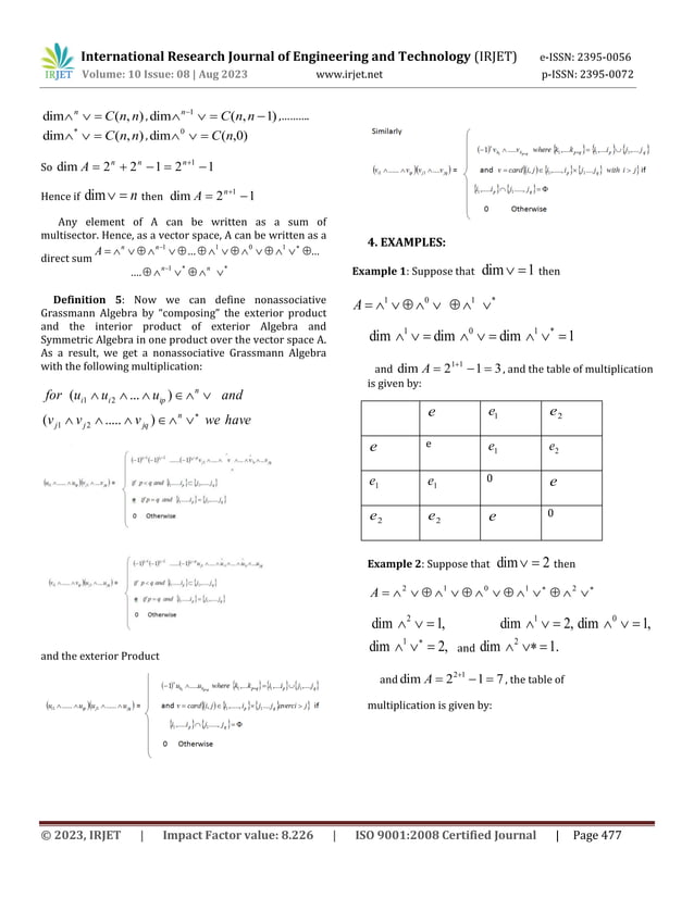 CONSTRUCTION OF NONASSOCIATIVE GRASSMANN ALGEBRA | PDF