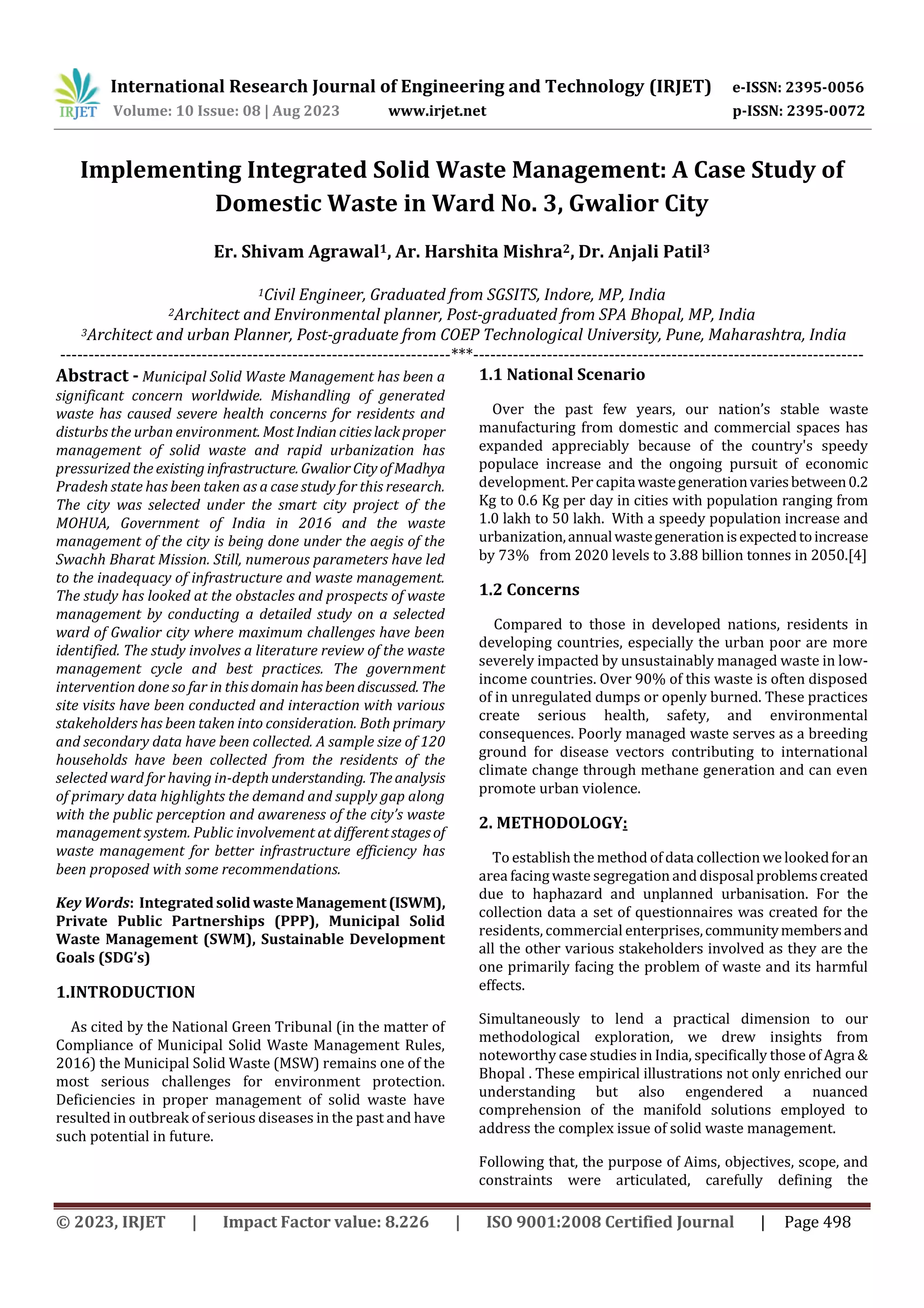 Implementing Integrated Solid Waste Management: A Case Study of ...