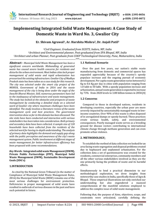 Implementing Integrated Solid Waste Management: A Case Study of ...