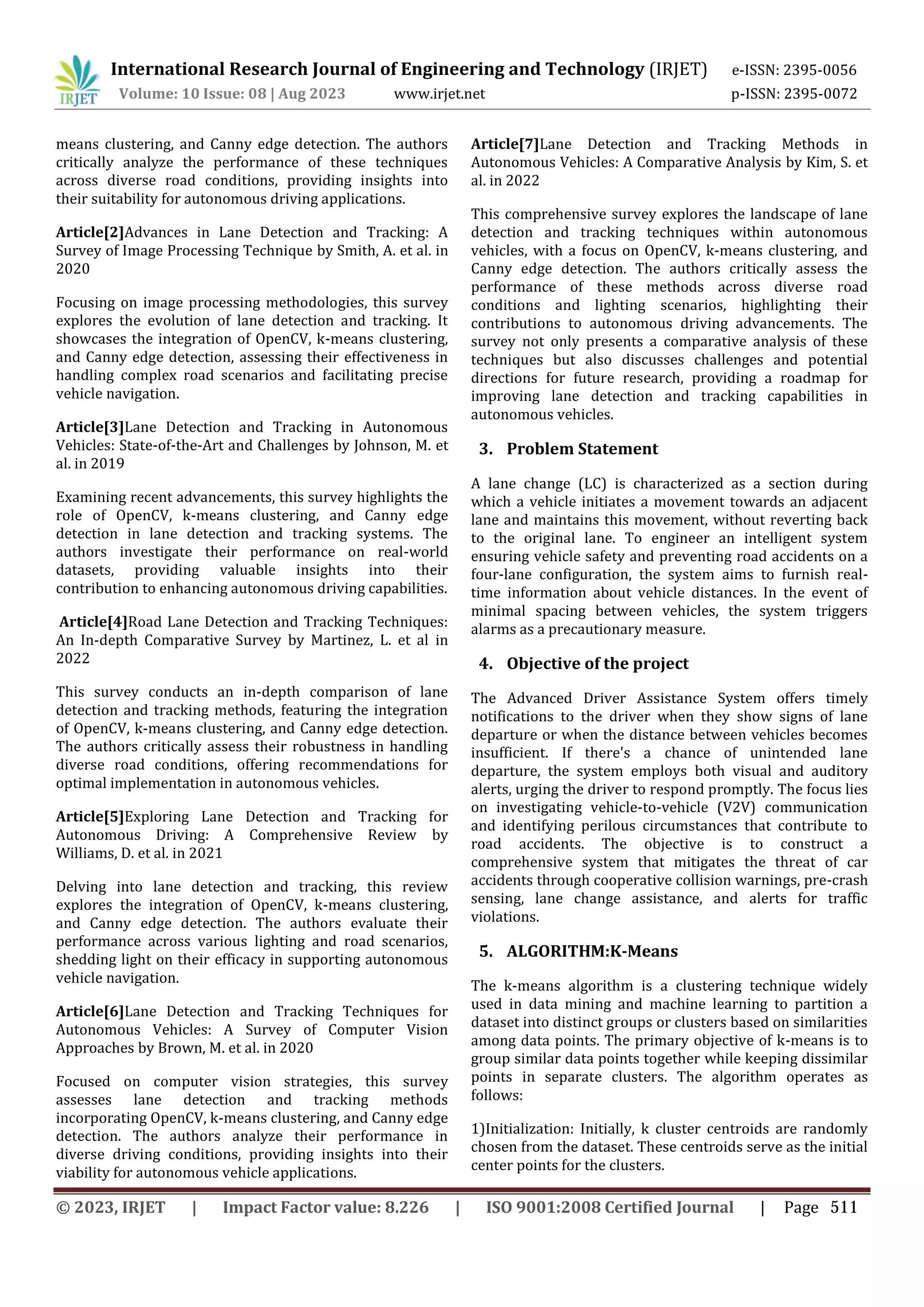 Enhancing Autonomous Vehicle Applications With Advanced Lane Detection And Tracking Pdf