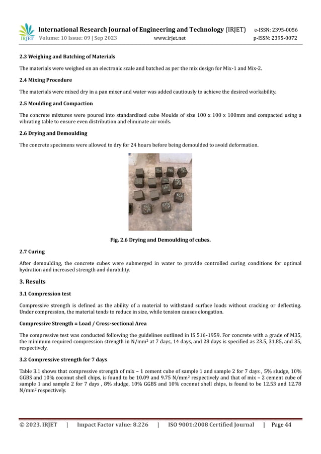 USE OF COCONUT SHELL AND WASTE SLUDGE AS A BUILDING CONSTRUCTION ...
