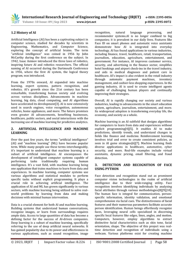 Face Detection Using Artificial Intelligence and Machine Learning with Python | PDF | Internet ...