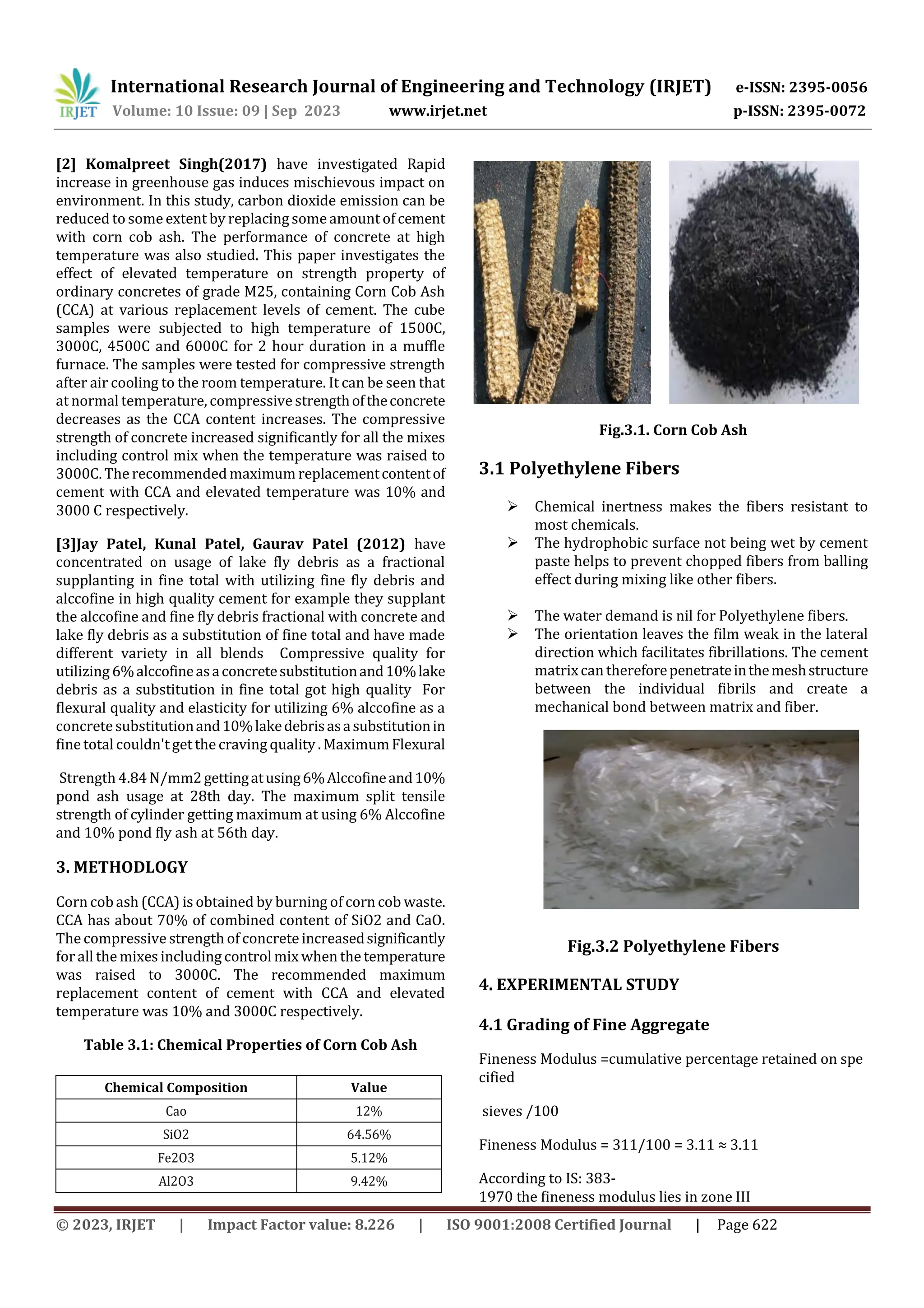 A Study on Strength and Durability of Concrete Using Corn Cob Ash and ...
