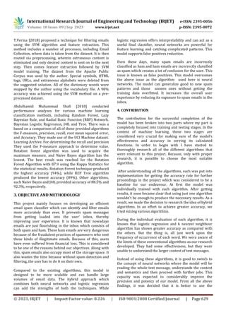 EMAIL SPAM DETECTION USING HYBRID ALGORITHM | PDF | Email | Internet