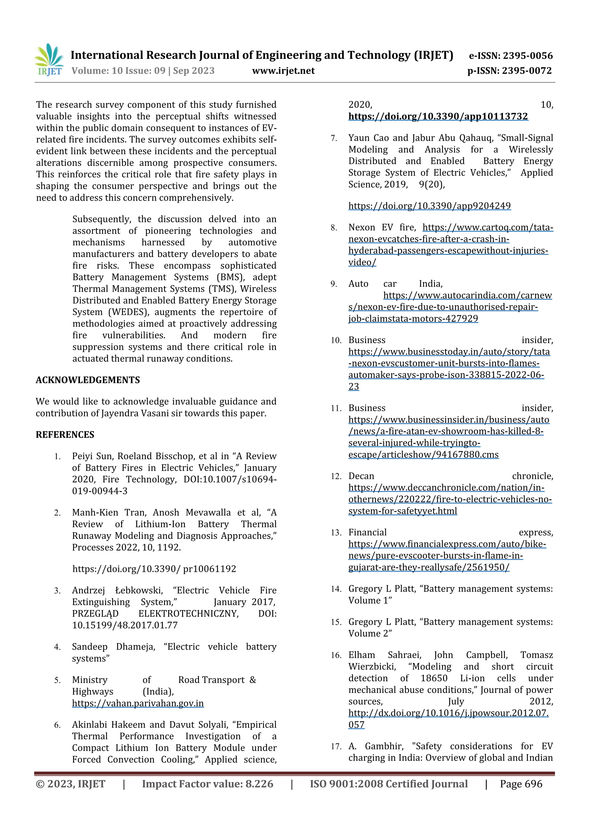 A review of fire safety in electric vehicles | PDF