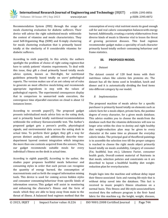 MyDietDiary: Diet RecommendationSystem | PDF