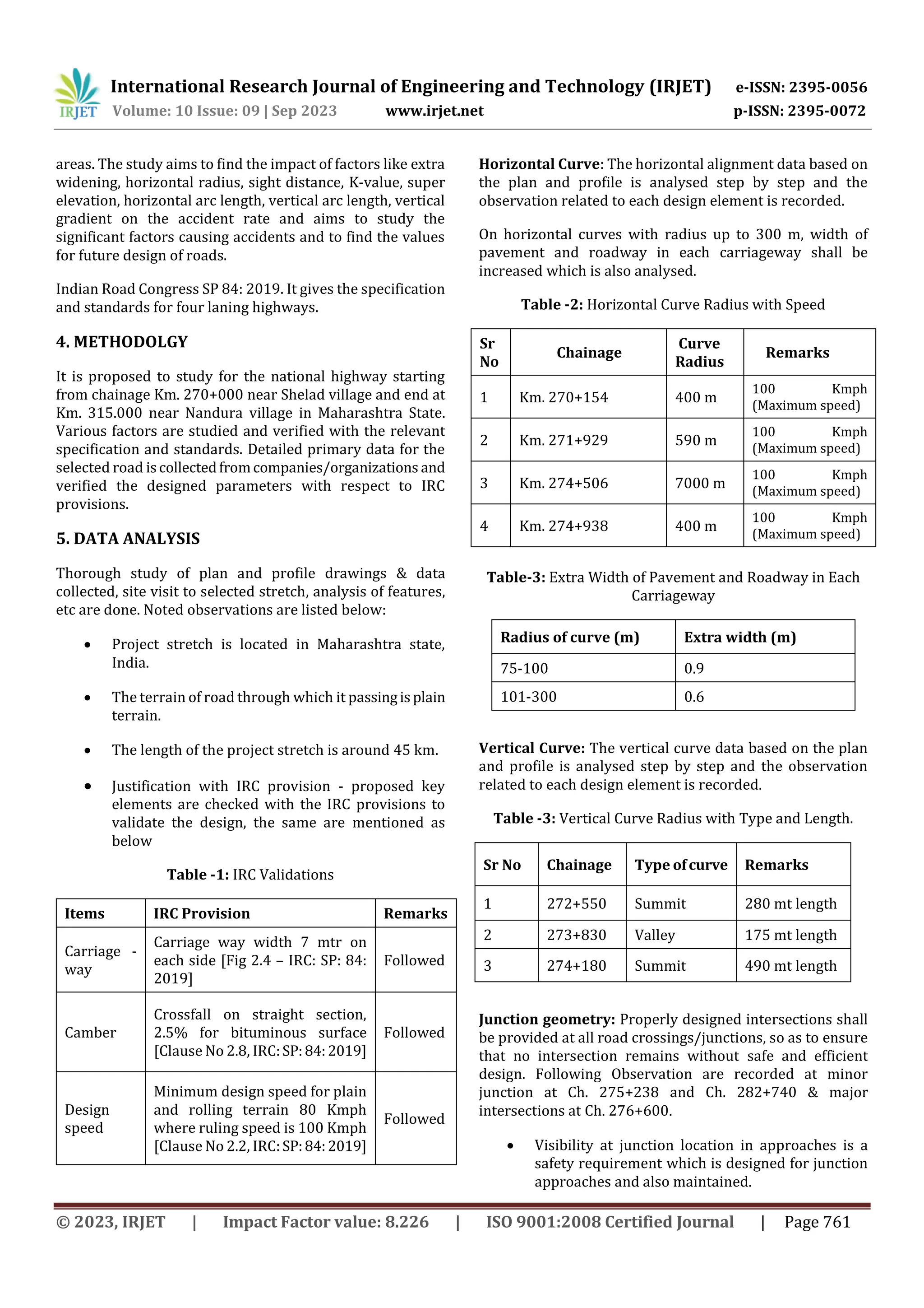 Case Study on Geometry of Four Lane Highway | PDF