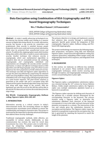 Data Encryption using Combination of RSA Cryptography and PLS based Steganography Techniques ...
