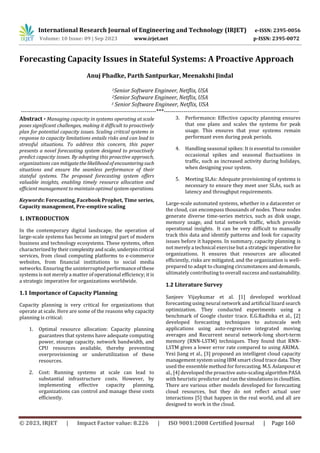 Forecasting Capacity Issues in Stateful Systems: A Proactive Approach | PDF