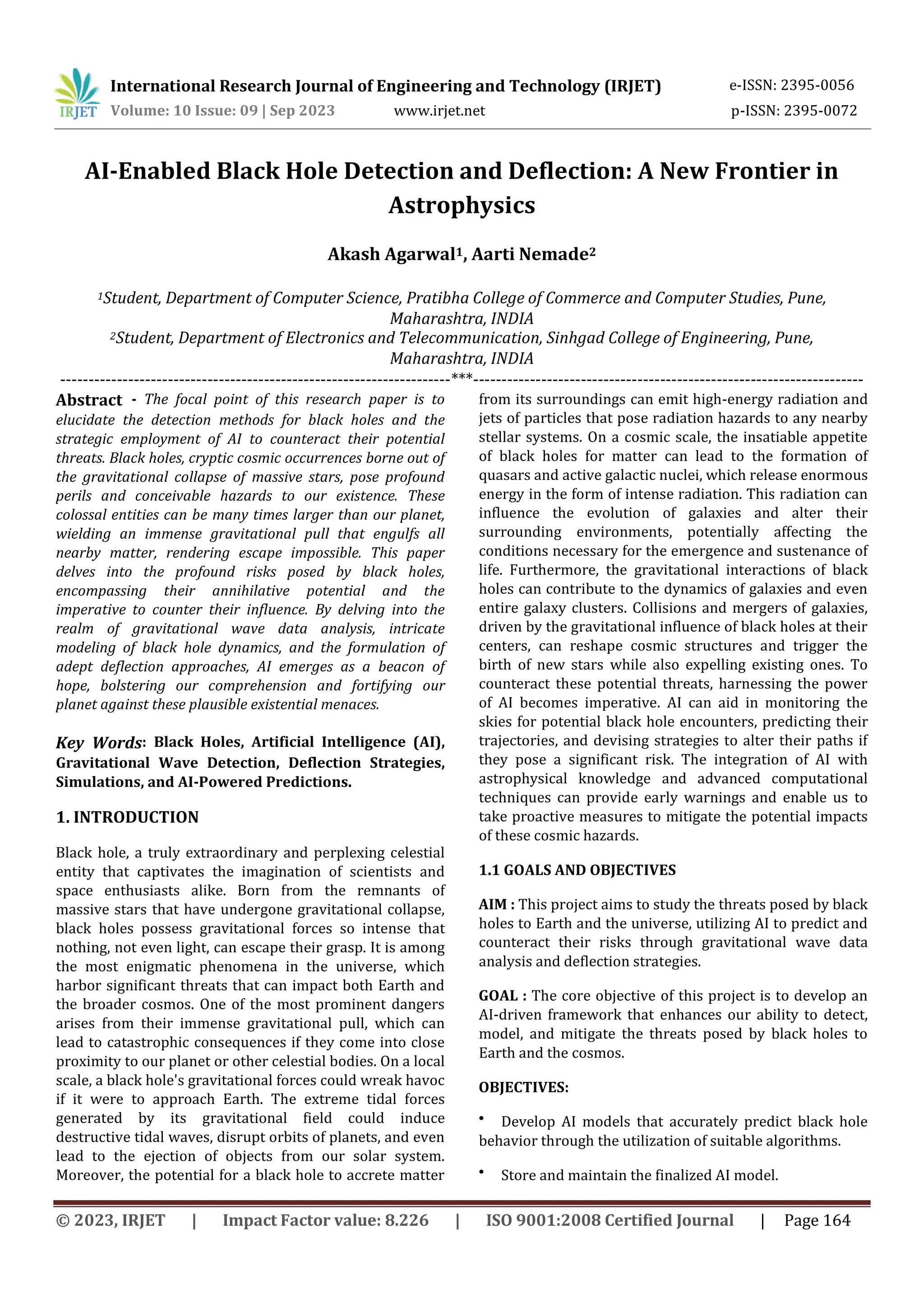 AI-Enabled Black Hole Detection and Deflection: A New Frontier in ...