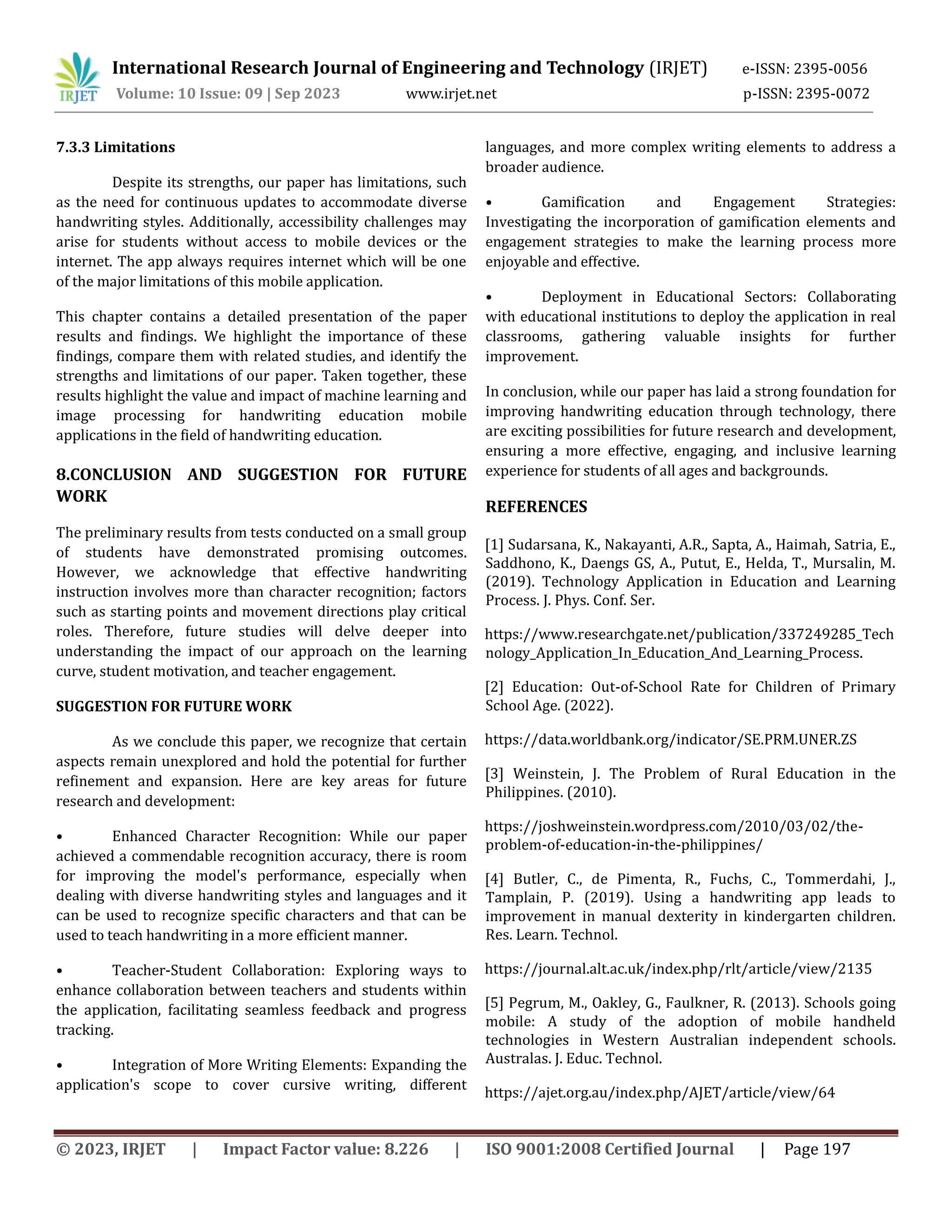 A MOBILE APPLICATION FOR HANDWRITING RECOGNITION USING MACHINE LEARNING AND IMAGE PROCESSING | PDF