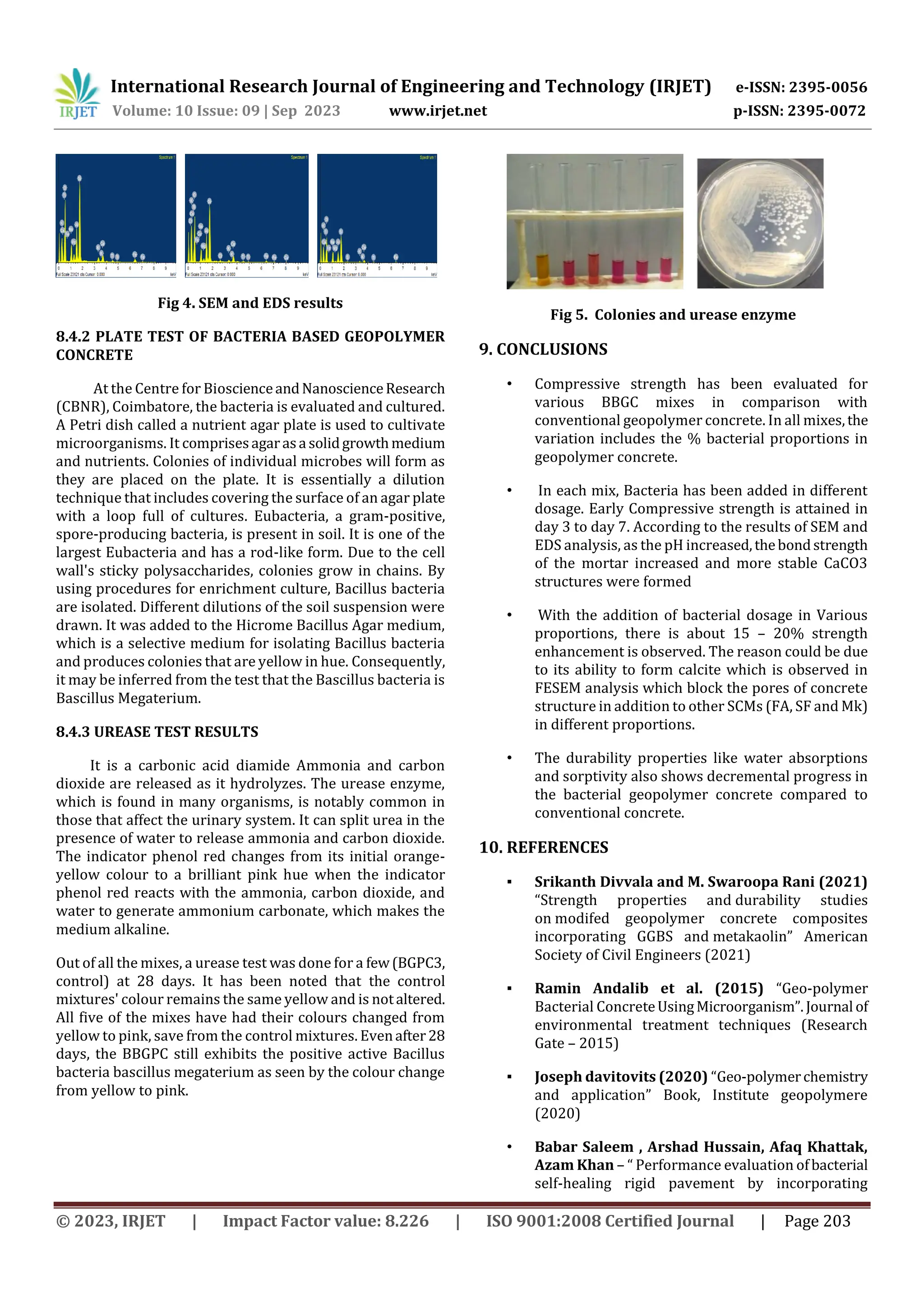 EXPERIMENTAL INVESTIGATIONS ON BEHAVIOUR OF BASCILLUS BACTERIA IN ...