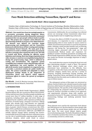 Face Mask Detection utilizing Tensorflow, OpenCV and Keras | PDF ...