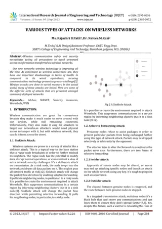 VARIOUS TYPES OF ATTACKS ON WIRELESS NETWORKS | PDF