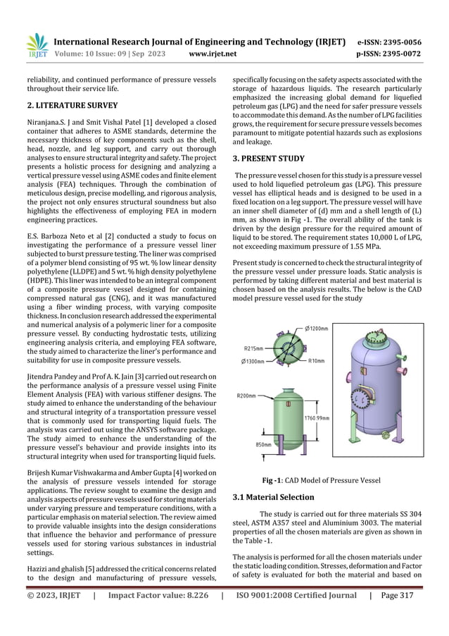 Strength Analysis of Pressure Vessel by Using Finite Element Approach under the Pressure Loading ...