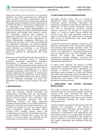 A Systematic Examination of ICT's Significance in Higher Education Administration | PDF