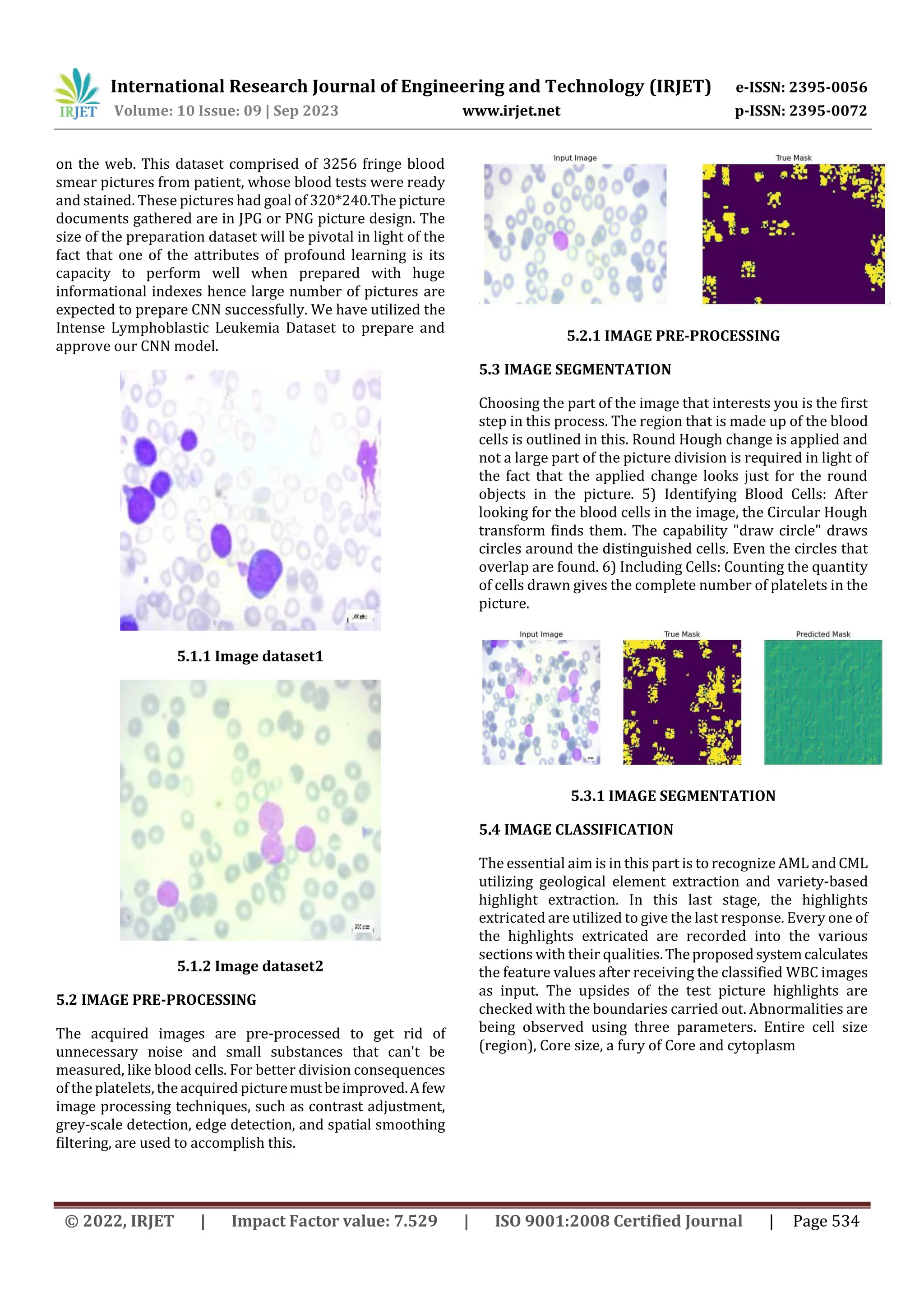 CLASSIFICATION AND SEGMENTATION OF LEUKEMIA USING CONVOLUTION NEURAL NETWORK | PDF