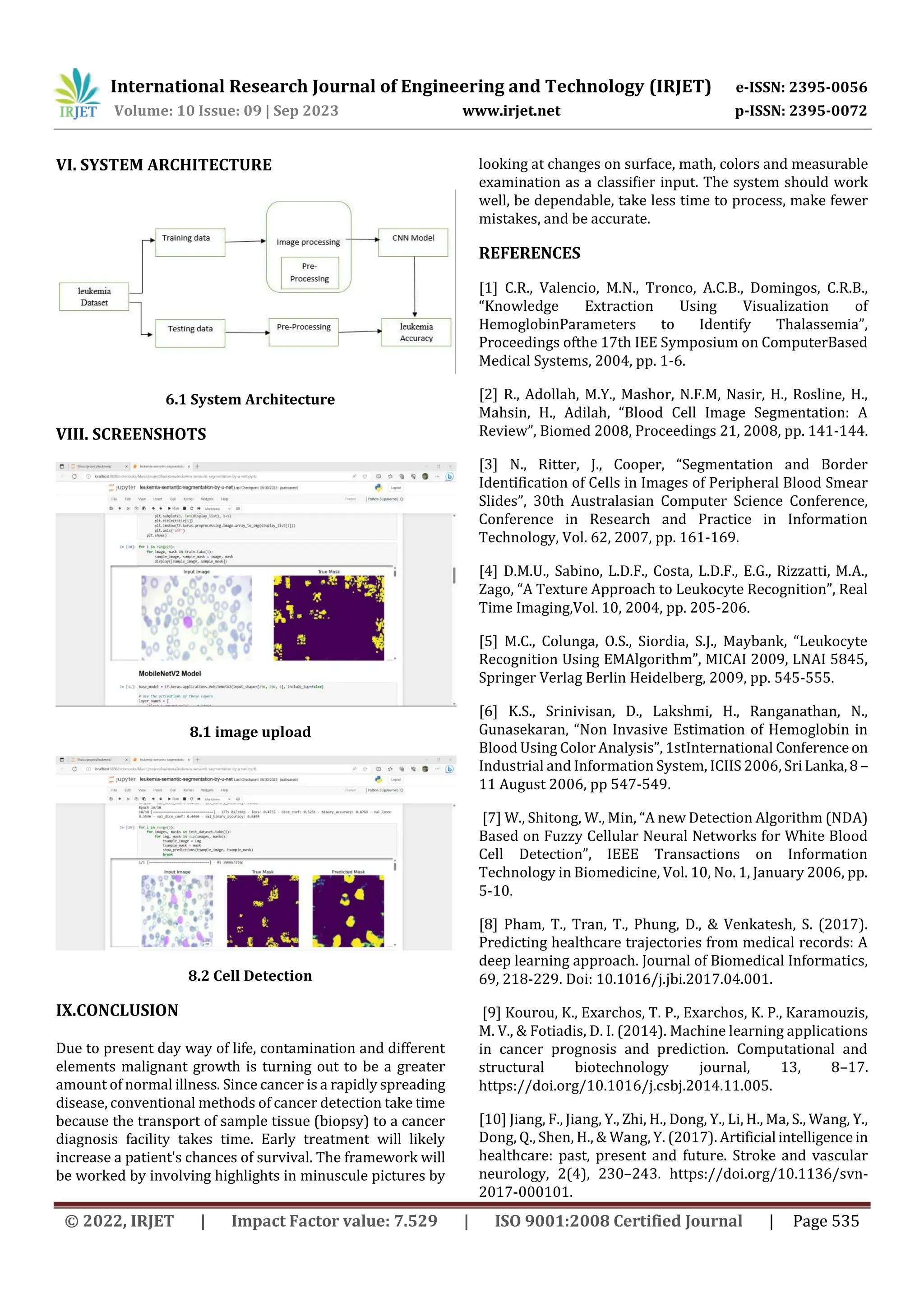 CLASSIFICATION AND SEGMENTATION OF LEUKEMIA USING CONVOLUTION NEURAL NETWORK | PDF