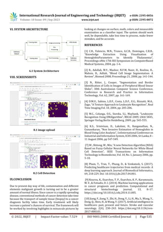 CLASSIFICATION AND SEGMENTATION OF LEUKEMIA USING CONVOLUTION NEURAL NETWORK | PDF