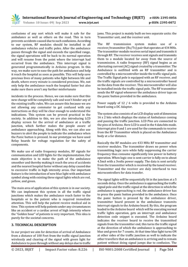 Automatic Ambulance Detection System In Traffic Signals Using Iot Pdf