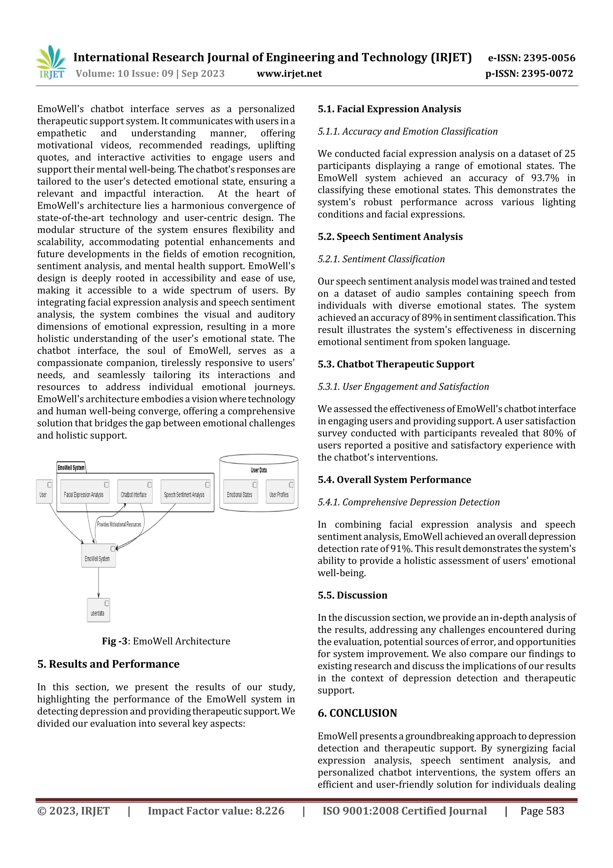 EmoWell: A Multimodal Approach for Holistic Depression Detection and Therapeutic Support using ...