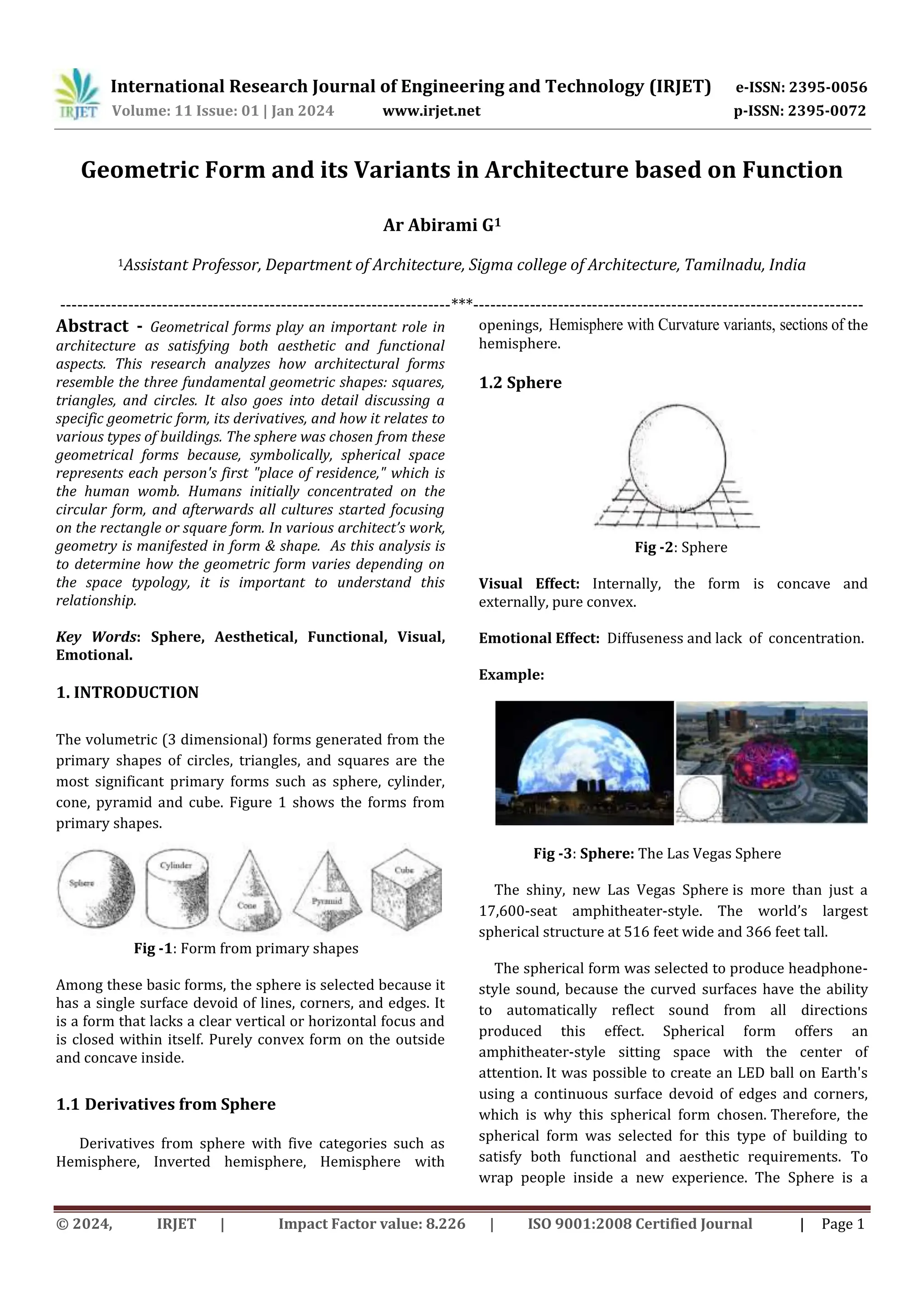 Geometric Form and its Variants in Architecture based on Function | PDF