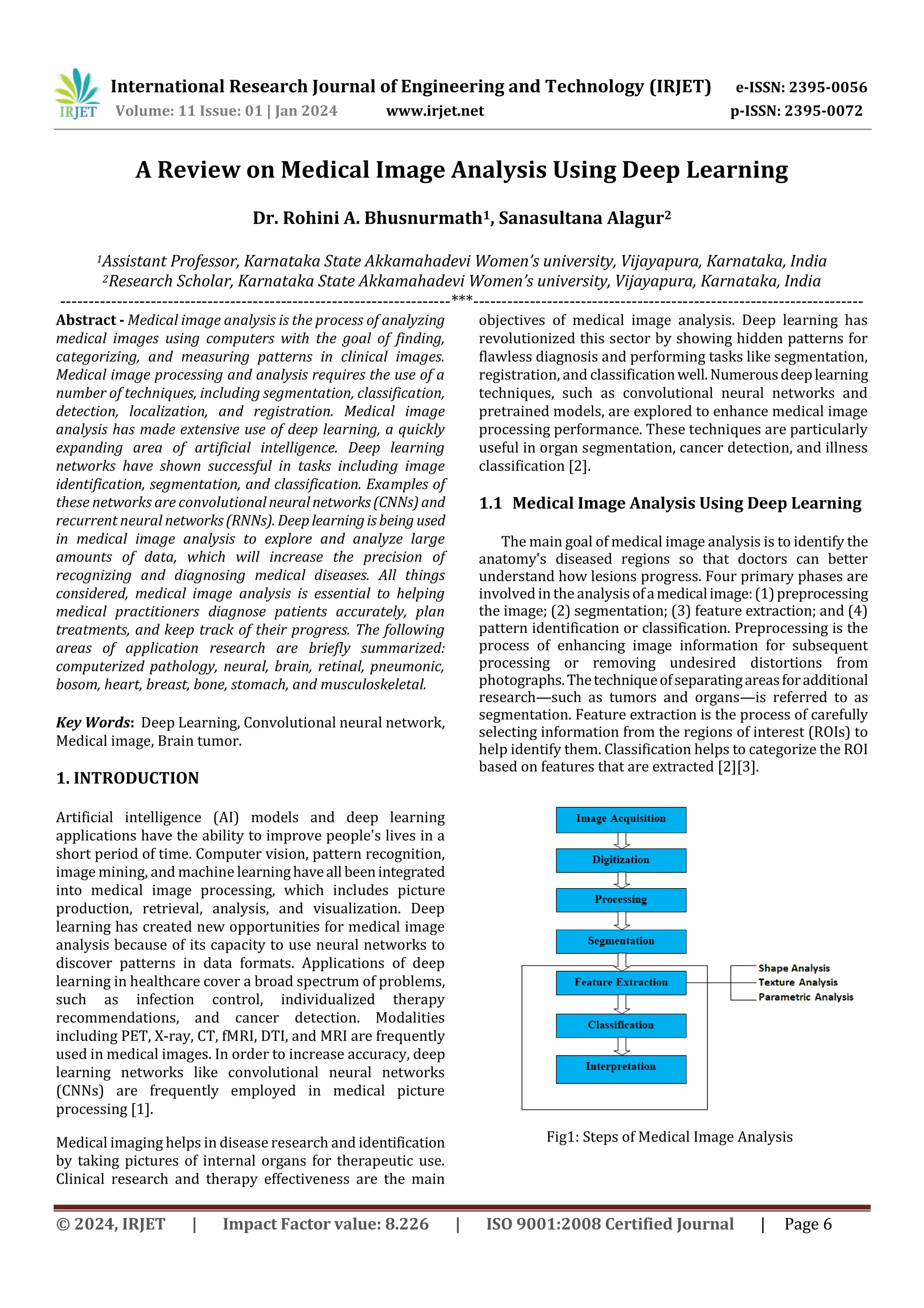 A Review on Medical Image Analysis Using Deep Learning | PDF
