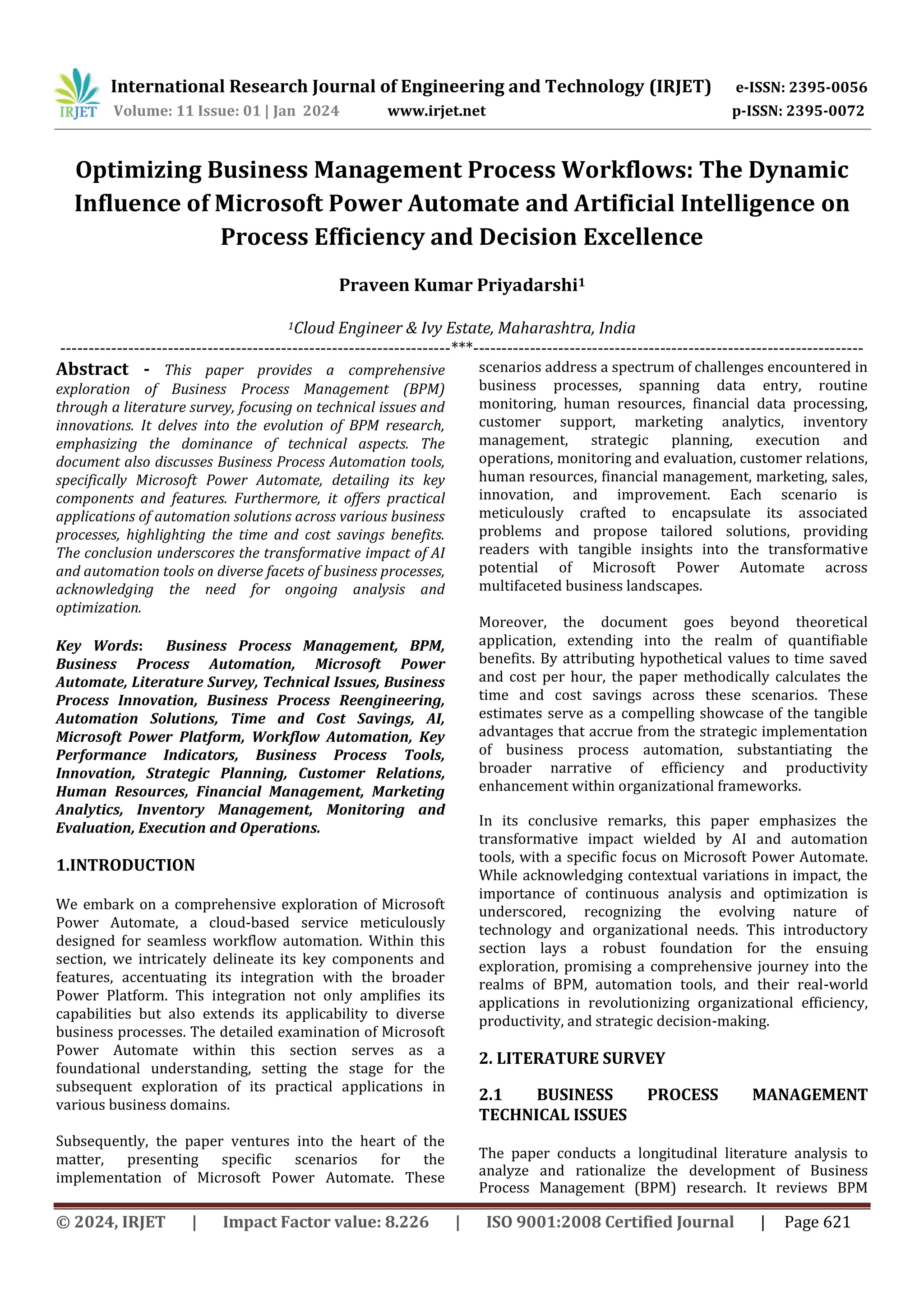 Optimizing Business Management Process Workflows: The Dynamic Influence of Microsoft Power ...