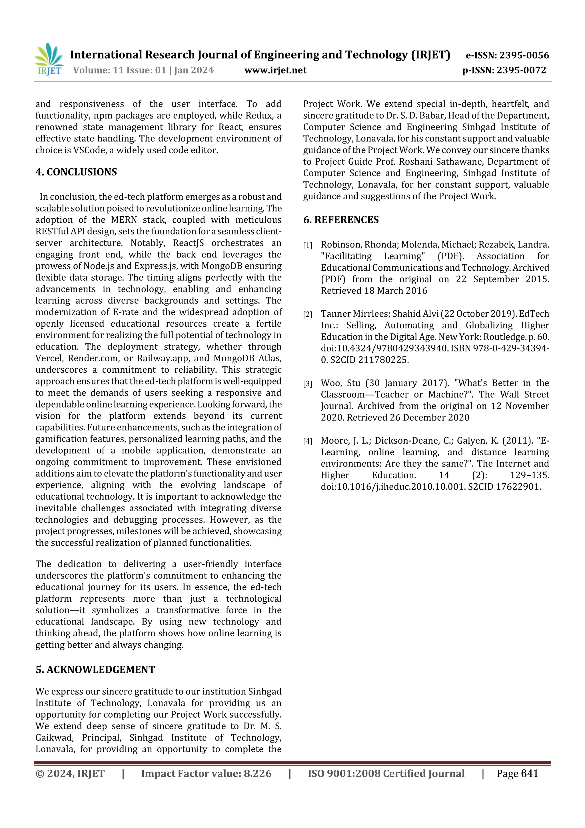 React based fullstack edtech web application | PDF