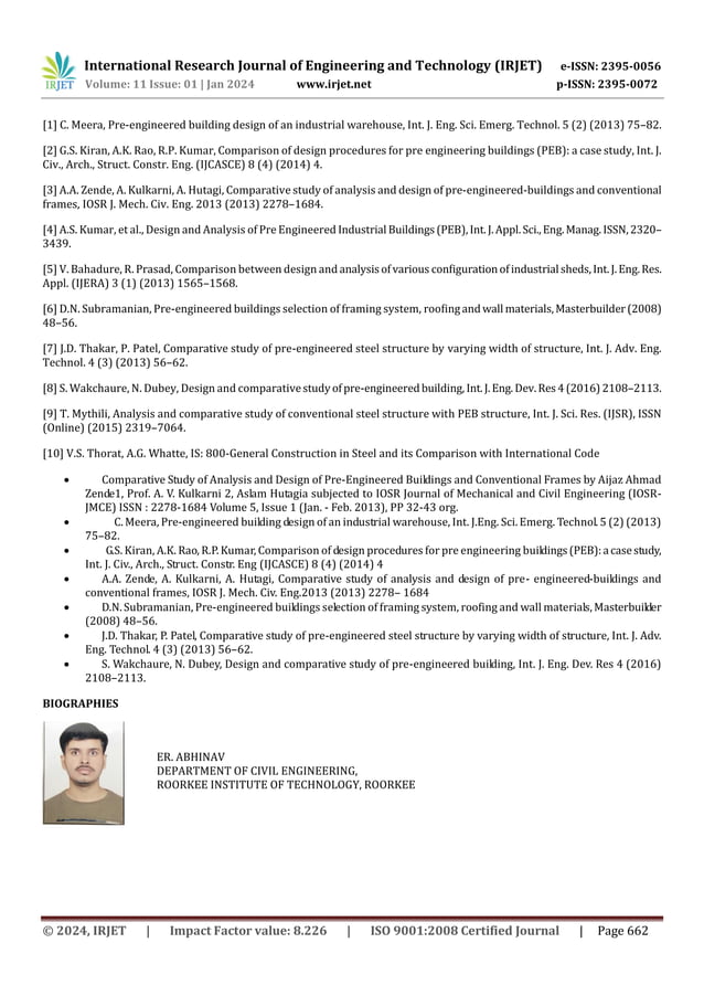 P.E.B. Framed Structure Design and Analysis Using STAAD Pro | PDF